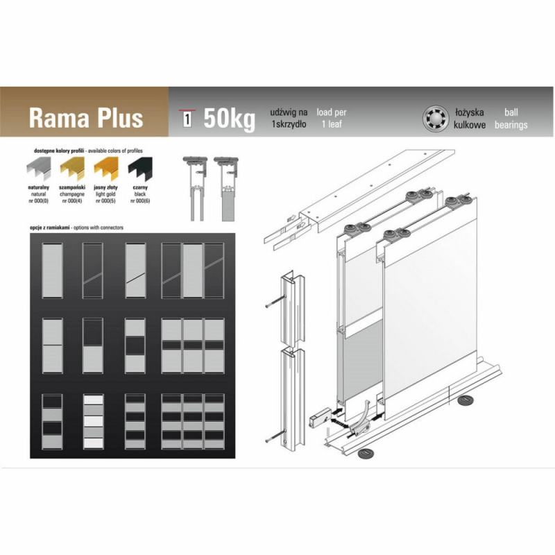 Verbindungsleiste RAMA Glas / Aluminium