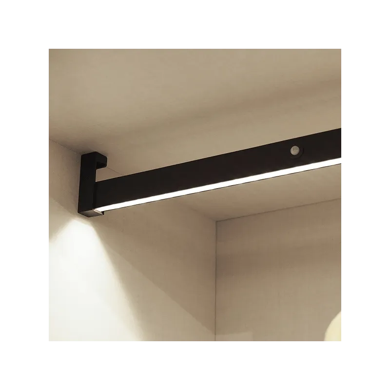 Garderobenstange mit LED-Beleuchtung CESAR / Dunkelbraun