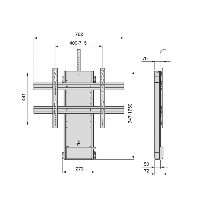 Automatische Hebevorrichtung für TV LIF VISION / Schwarz