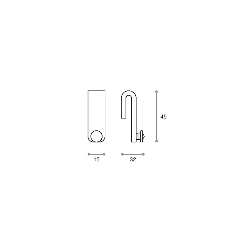 Profil mit Haken um Regal aufzuhängen / Schwarzer Graphit