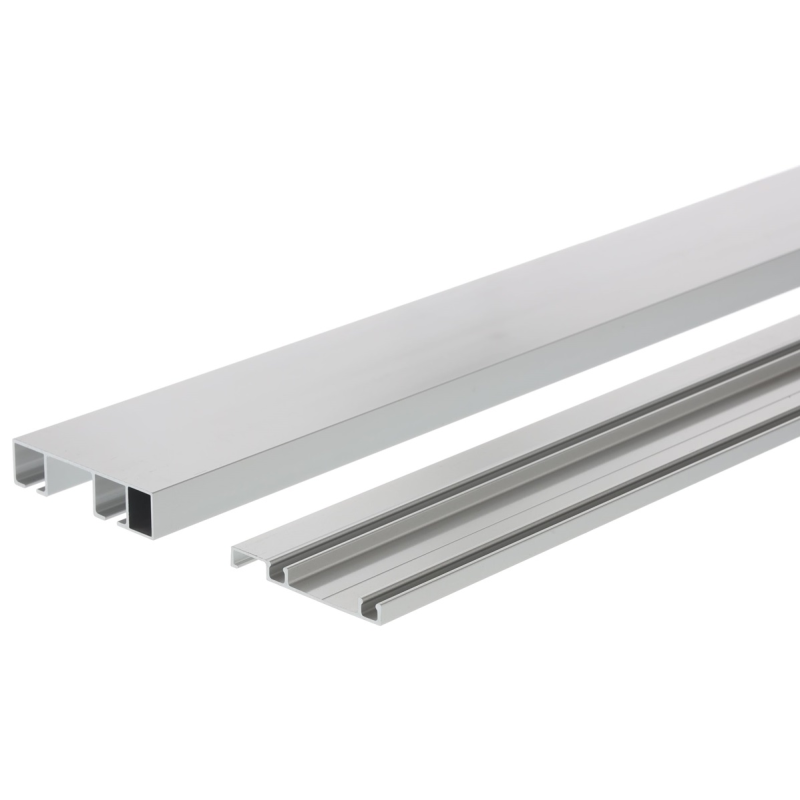 Set für zwei Schiebetüren mit Dämpfung SIMPLEX mit Schiene 2m / Aluminium