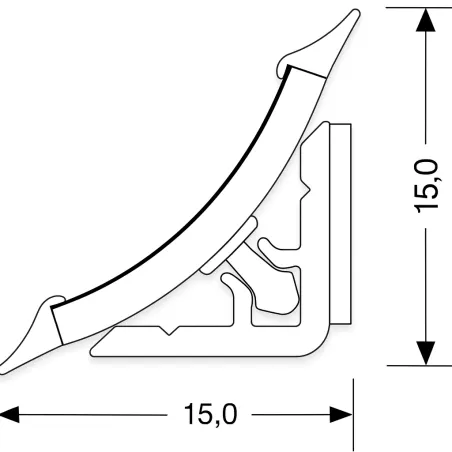 Dichtleiste SLIM LINE / Schwarz glänzend
