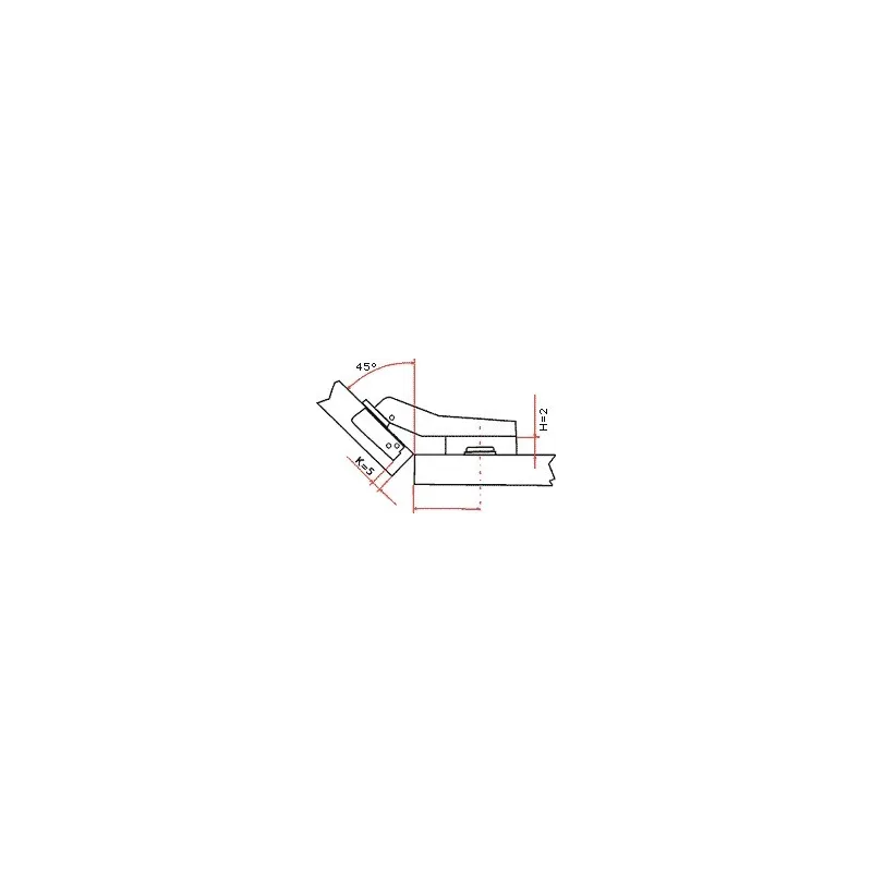 Scharnier 45° SLIDE-ON